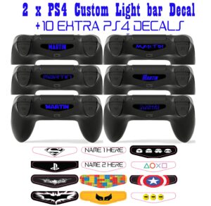 printed 2x led personalised custom light bar decal sticker compatible with sony playstation 4 ps4 controller dualshock 4