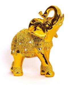 dalax- 8"(h) elephant statue figurines home decor trunk facing upwards lucky figurine living room office decorations ornaments statues gift set