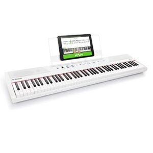 alesis recital – 88 key digital piano keyboard with semi weighted keys, 2x20w speakers, 5 voices, split, layer and lesson mode, fx and piano lessons