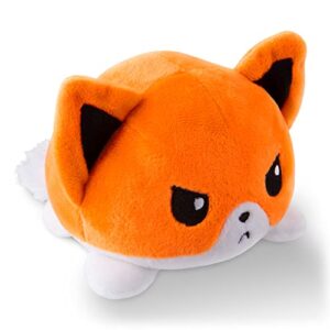 teeturtle - the original reversible fox plushie - orange - cute sensory fidget stuffed animals that show your mood