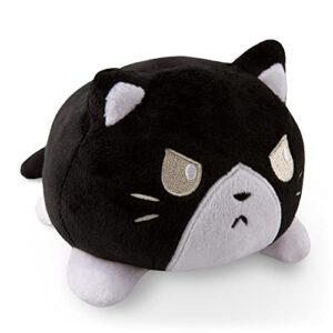 teeturtle - the original reversible cat plushie - tuxedo - cute sensory fidget stuffed animals that show your mood