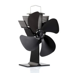 crsure wood stove fan, 4-blade fireplace fan heat powered, thermal fan for wood stove/burner/wood burning stove top, non electric fans for gas/pellet stove/heater.