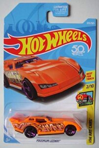 hot wheels art cars 2/10, orange maximum leeway 325/365 50th anniversary card