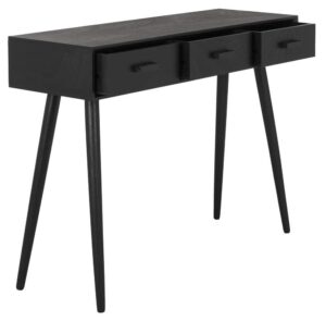 safavieh home albus mid-century modern black 3-drawer console table