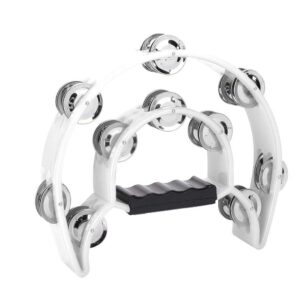 hand tambourine double row jingle handbell tambourine percussion musical instrument 6 colors(white)