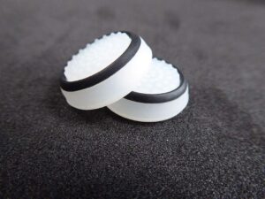 silicone analog thumb grip stick cap cover joystick cap thumbstick cover for switch ns nx joy-con controller (white - black) 2