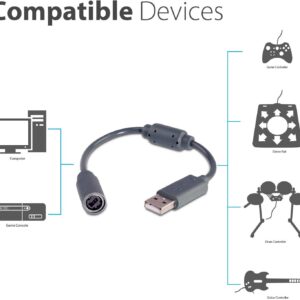 LEAGY 2Pack Wired Controller USB Breakaway Cable Cord for Microsoft Xbox 360 Guitar Hero