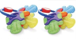 nuby ice gel teether keys (2 count blue)