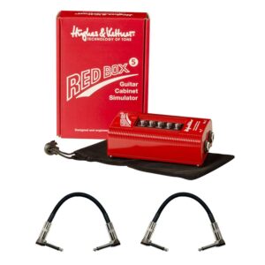 hughes & kettner red box 5 guitar cabinet simulator with 6" patch cable r angle (2-pieces) bundle