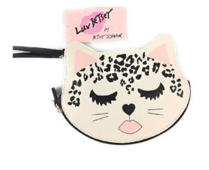 luv betsey johnson coin purse wristlet (kitty leopard)