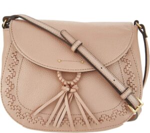 tignanello lillie saddle cross body w/rfid protection, metallic rose