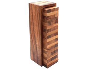 bsiri wood tumbling tower game - ideal for party games, kids games, building games, camping games, outdoor games for adults and family, classic stacking block games for challenging your skills