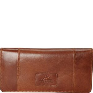 mancini leather goods rfid secure trifold wallet (cognac)