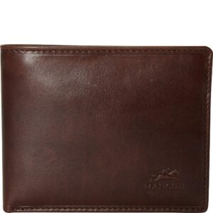 mancini leather goods men's rfid secure billfold with removable passcase (brown)