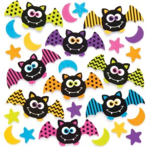 baker ross ar631 bat foam stickers - pack of 120, for kids' halloween crafts and art projects, party bags, and ornaments, multicolored