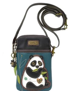 chala panda cellphone crossbody handbag - convertible strap 5" x 7.5" x 1"