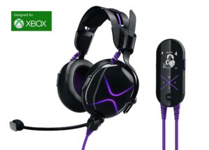 victrix pro af anc wired professional esports gaming headset with active noise cancellation: xbox series one, xbox series s | x, pc, windows 10 computer - black/purple