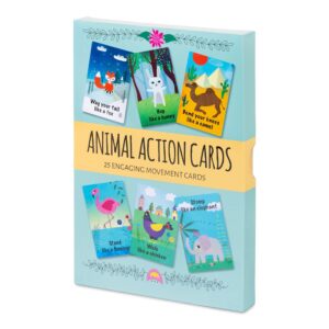 creative mango. animal action cards. 25 engaging cards. card game for toddlers. active toddler game. 4"x6".