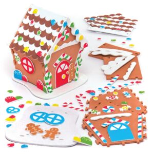 baker ross ar698 gingerbread house kits - pack of 2, decorate and display for christmas decorations, ideal kids arts and crafts project