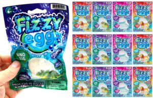 ja-ru fizzy egg surprise toys (12 eggs) w/surprise mystery dinosaur & sea animal toy. like kids bath bombs. fun shower & bath toys for boys & girls. bathbombs easter egg basket toy. 5505-12p