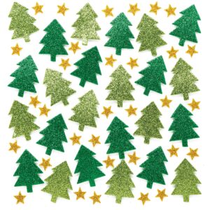 baker ross ar713 christmas tree glitter stickers - pack of 100, christmas stickers for arts and crafts