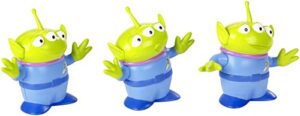 mattel disney pixar toy story space aliens 3 figures in true to movie scale, posable pizza planet prizes from claw machine, great for kids ages 3 and up