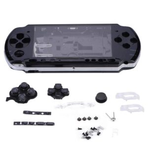 replacement full housing console game shell case cover back repair parts for psp 3000,psp 3000 system, shock absorption and anti scratch design transparent