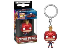 funko pop! keychain marvel: captain marvel masked toy, multicolor