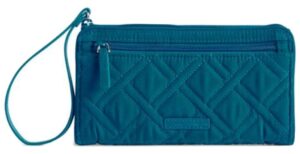 vera bradley rfid front zip wristlet in bahama bay