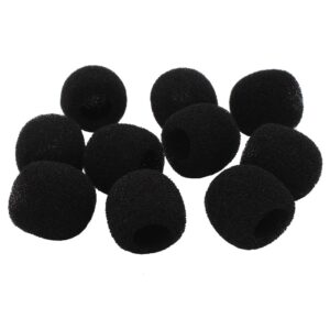 leen4you mic cover 20x8mm(0.79"x0.31") small soft foam mic windshiled microphone windscreen sponge covers microphone headset covers-black (pack of 10)