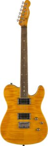 fender set neck custom tele fmt featuring seymour duncan humbucker’s, electric guitar with 2-year warranty, many tones, elegant finish, amber