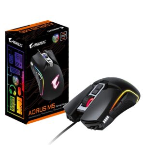 gigabyte aorus rgb 16000 dpi optical sensor fully programmable and saved onboard 16.7m customizable lighting gaming mouse - gm-aorus m5,black