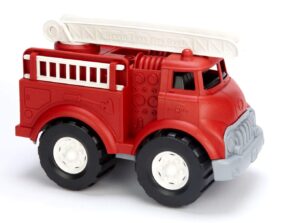 green toys fire truck, red ffp - pretend play, motor skills, kids toy vehicle. no bpa, phthalates, pvc. dishwasher safe, recycled plastic, made in usa.