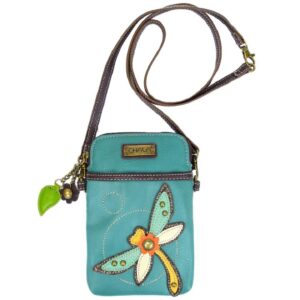 chala dragonfly turquoise cellphone crossbody handbag - convertable strap