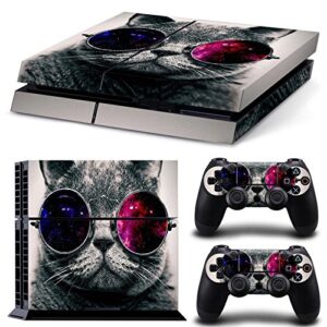 fottcz whole body vinyl skin sticker decal cover for ps4 console and 2pcs controllers skins cool cat