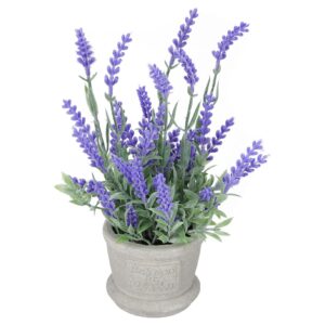 artificial flowers plastic lavender arrangements in pots for decor 8.7 x 3.1inch (purple)