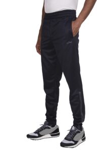 spalding mens tricot tapered zipper track training active pants jogger sweatpants black/gravel small