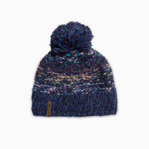 turtle fur women's firefly knit pom beanie, navy