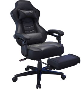 elecwish gaming chair, reclining computer chair with footrest and lumbar support, high back ergonomic gamer chair for adults, gaming desk chair with headrest pu leather