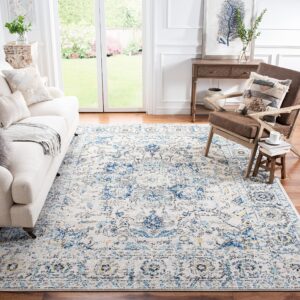 safavieh madison collection area rug - 9' x 12', grey & ivory, snowflake medallion distressed design, non-shedding & easy care, ideal for high traffic areas in living room, bedroom (mad603f)