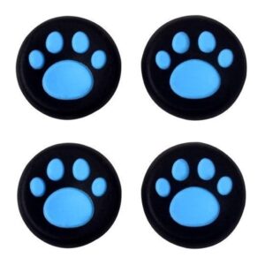 silicone thumb stick grip cap joystick thumbsticks caps cover for ps4 ps3 xbox one ps2 xbox 360 game controllers (blue cat dog paw 4pcs)