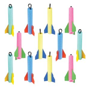 artcreativity foam finger flyer rockets - pack of 12-6.5 inches big - assorted colors - slingshot method to fly high - fun carnival toy and party favor - amazing gift idea for boys and girls ages 3+