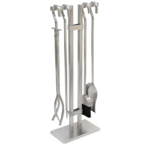 pilgrim home and hearth sinclair fireplace tool set, 29" tall, brushed stainless steel (18081)