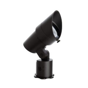 wac landscape lighting, led 12v medium size accent light with adjustable beam angle and integral brightness control 50-1300 lumens 3000k warm white built-in led in black