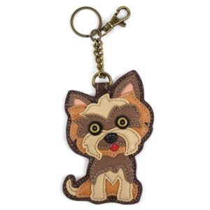 chala yorkshire terrier 's gift collection | yorkie theme handbag 's key fob with zipper