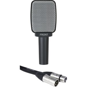 sennheiser e 609 silver dynamic guitar microphone bundle with cable