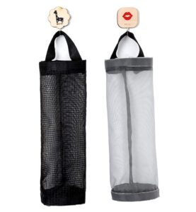 2 pcs plastic bag holder, hanging storage trash bags folding garbage bag organizer plastic bag storage and grocery bag holder