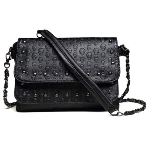 freie liebe women classic black skull cross body bag vintage clutch purse shoulder bag