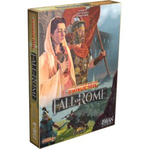 pandemic fall of rome, adults and family,cooperative board game | ages 8+ | 1 to 5 players | average playtime 45-60 minutes | made by z-man games