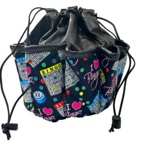 abs novelties i love bingo pattern 10 pocket tote (black)